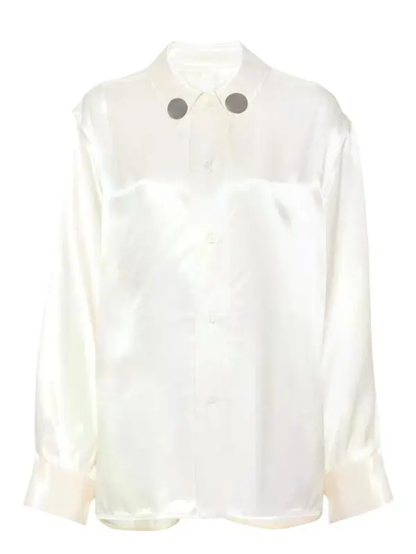 JIL SANDER Logo-appliqué Drop-shoulder Shirt - Neutrals