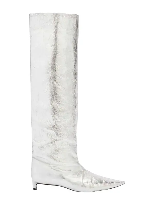 JIL SANDER 30mm Metallic Knee Boots - Grey