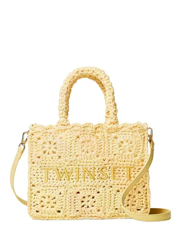 TWINSET Crochet Tote Bag - Yellow