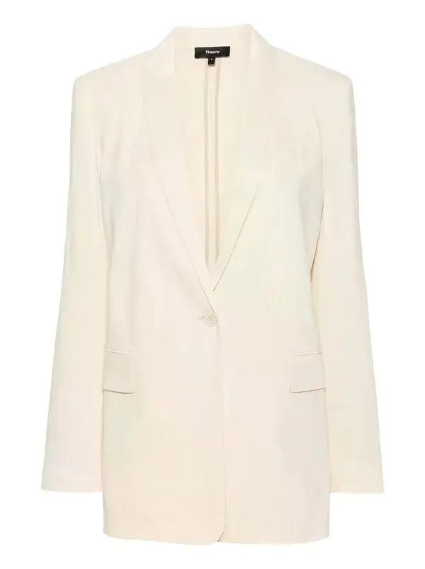 Theory Shawl-lapel Single-breasted Blazer - Neutrals