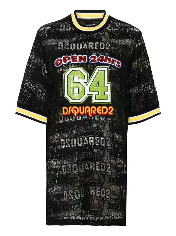Dsquared2 Lacey T-shirt Dress - Black
