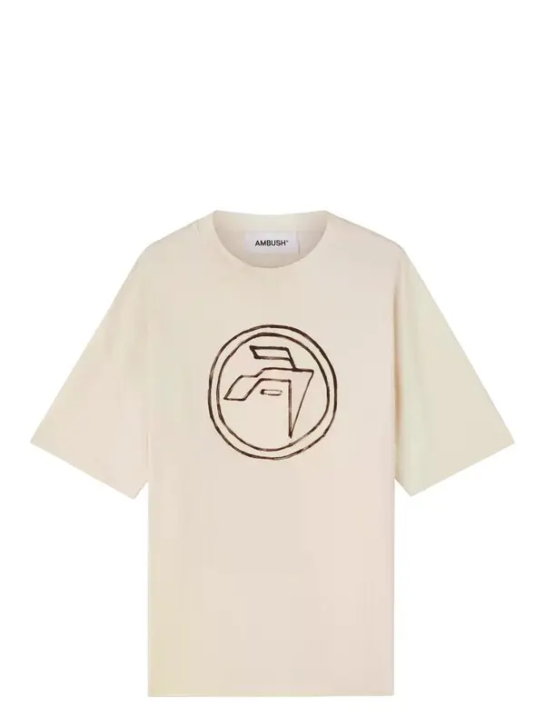 AMBUSH Emblem-print Organic-cotton T-shirt - Neutrals