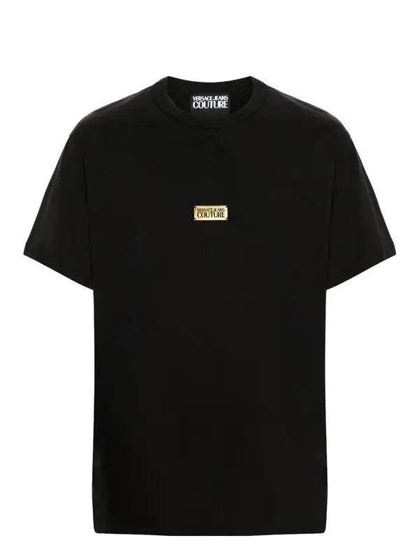 Versace Logo-plaque Cotton T-shirt - Black
