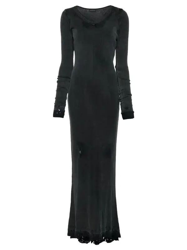 Balenciaga Distressed Maxi Dress - Black