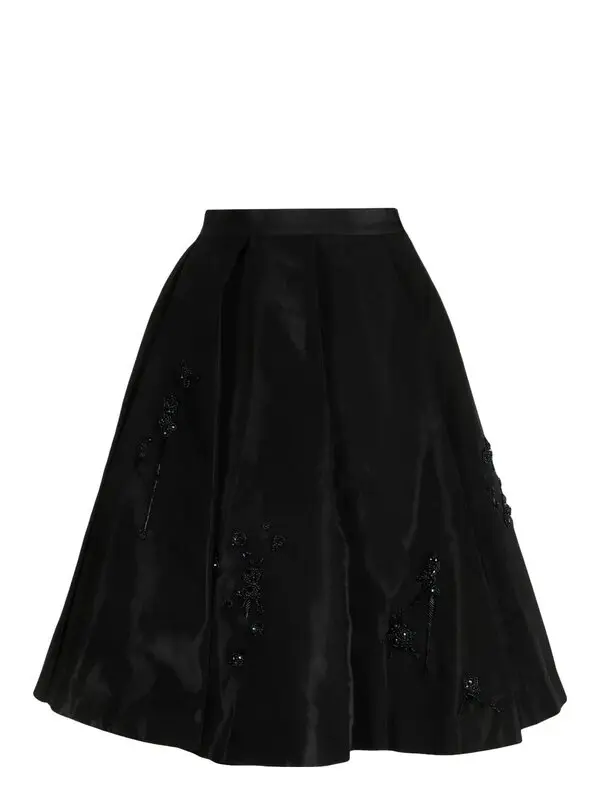 Undercover Embroidered High-waisted Skirt - Black