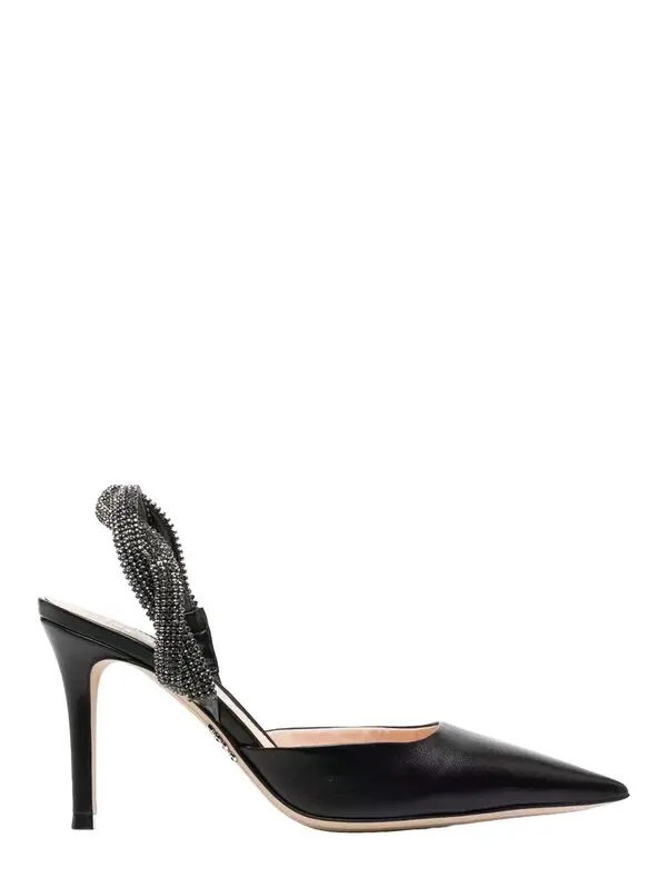 Rodo 95mm Crystal-embellished Leather Pumps - Black