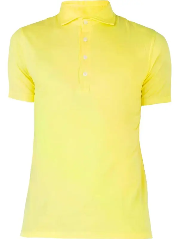 Fedeli Fine-knit Polo Shirt - Yellow