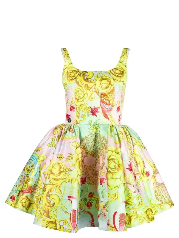 Philipp Plein Baroque Pattern-print Mini Dress - Yellow