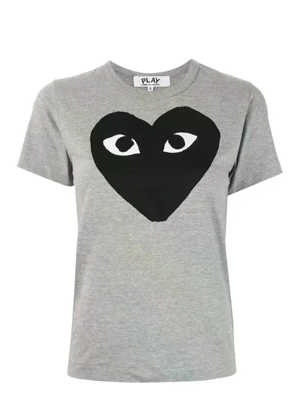 Play Comme Des Garcon Logo-print T-shirt - Grey