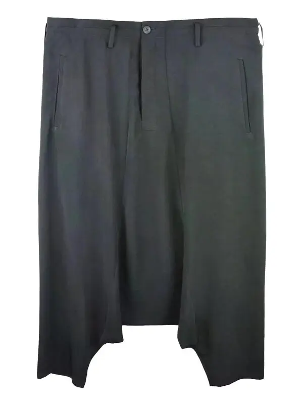 Yohji Yamamoto Sarouel Drop-crotch Trousers - Black
