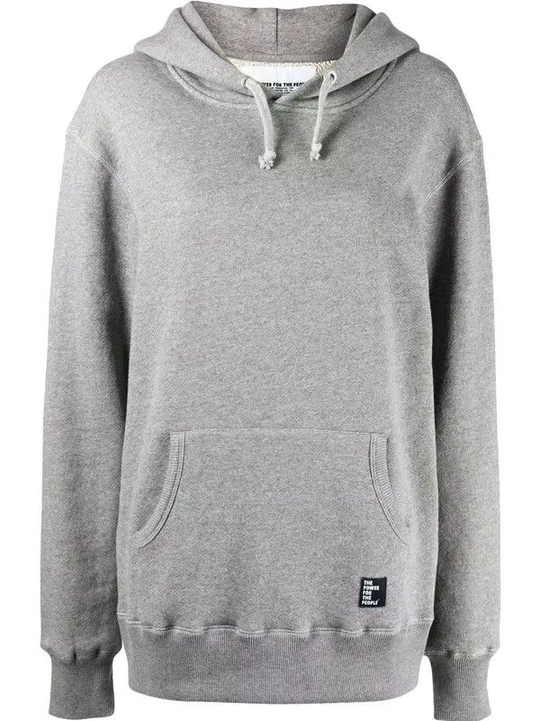THE POWER FOR THE PEOPLE Rear Logo-print Hoodie - Grey