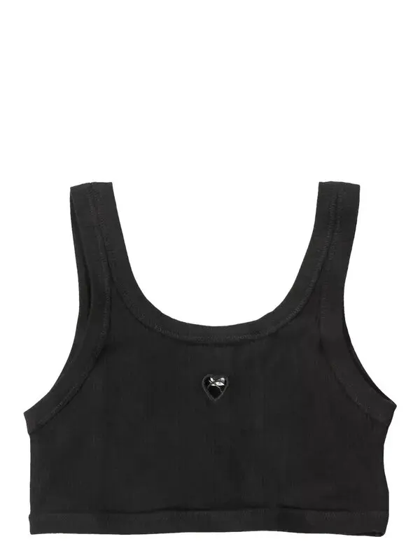 BASERANGE Ribbed Crop Top - Black