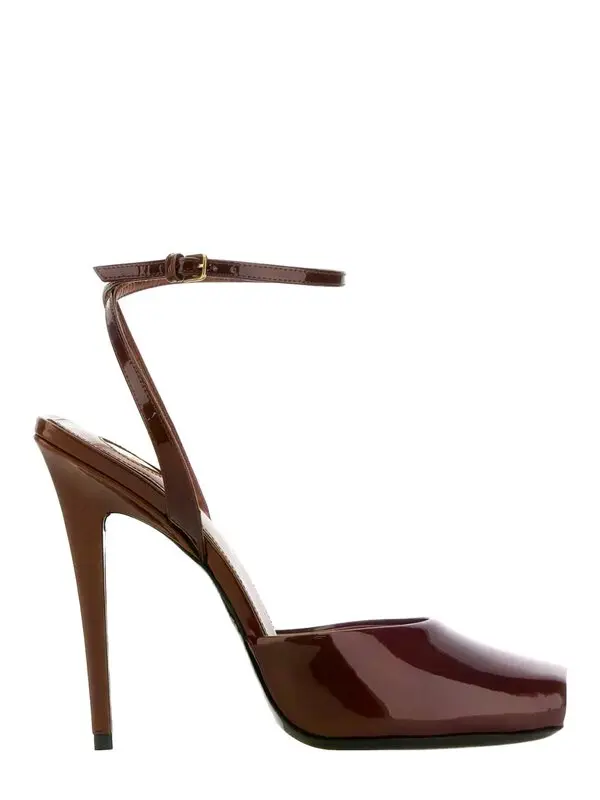 Saint Laurent 110mm La Scandale Sandals - Brown