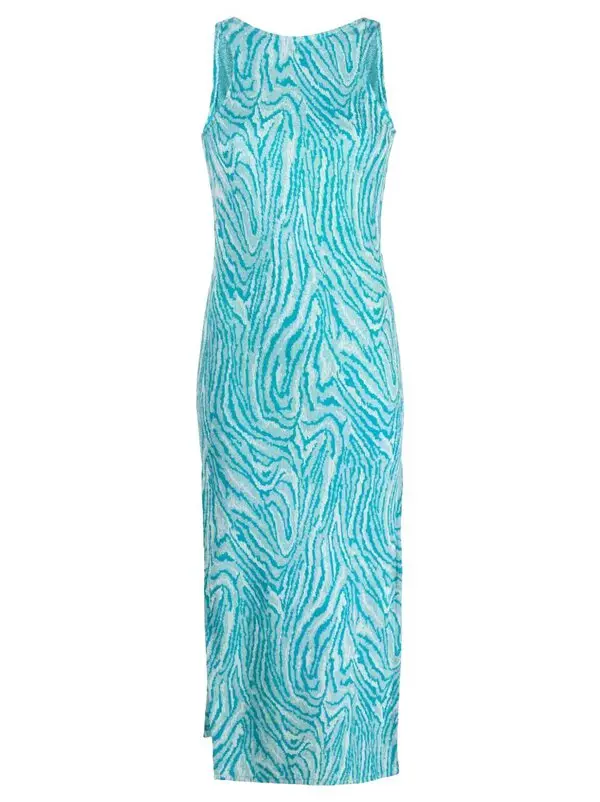 VITELLI Sleeveless Knitted Midi Dress - Blue