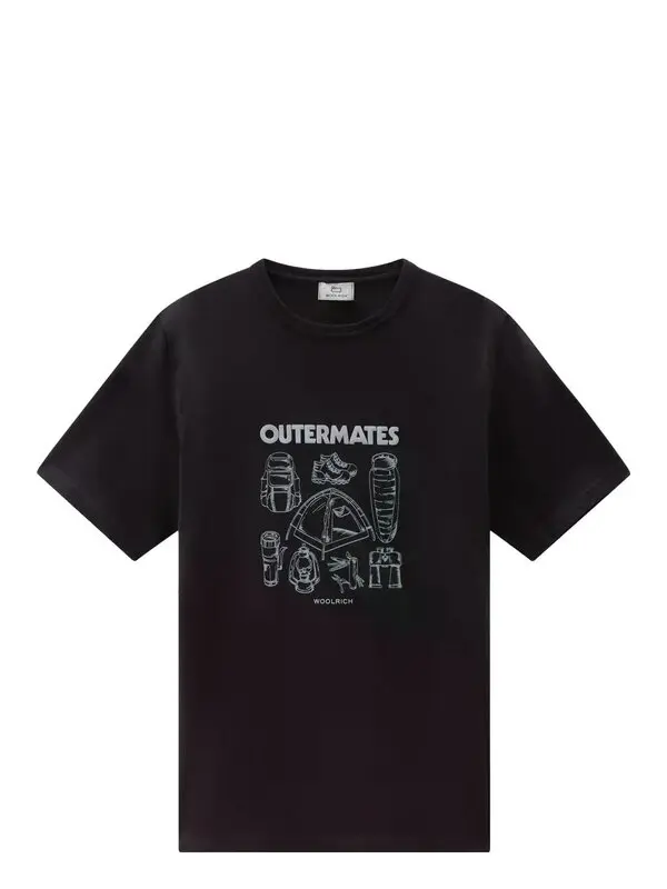 Woolrich Logo-print Organic Cotton T-shirt - Black