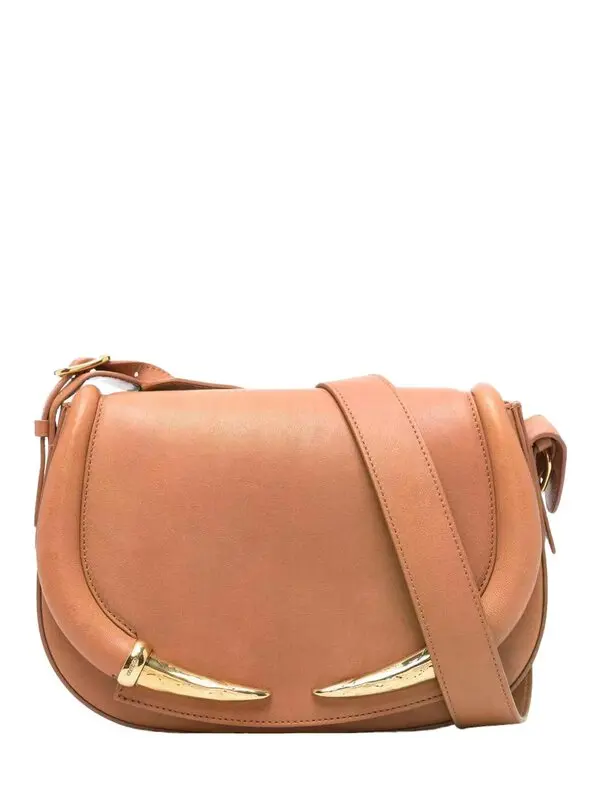 Roberto Cavalli Fang Leather Shoulder Bag - Brown