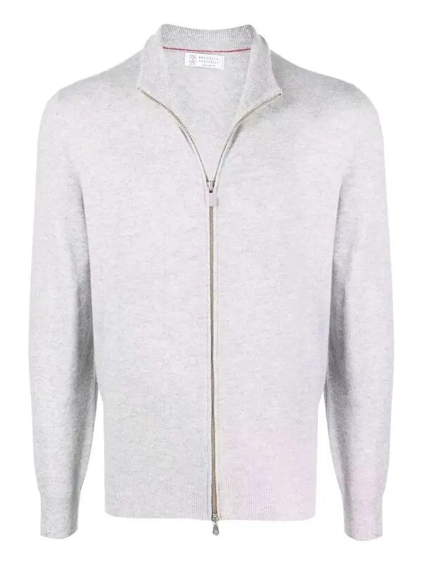 Brunello Cucinelli Zip-up Cashmere Jumper - Grey