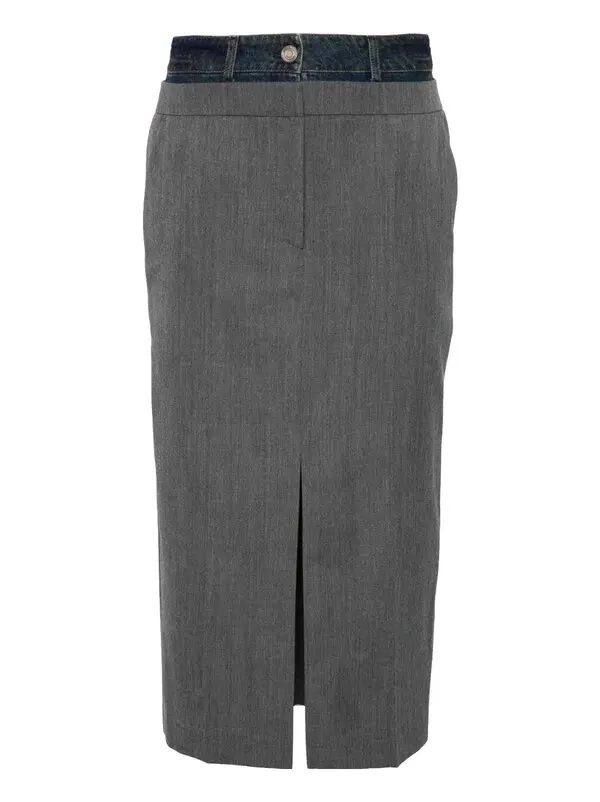JUUN.J Layered Midi Skirt - Grey