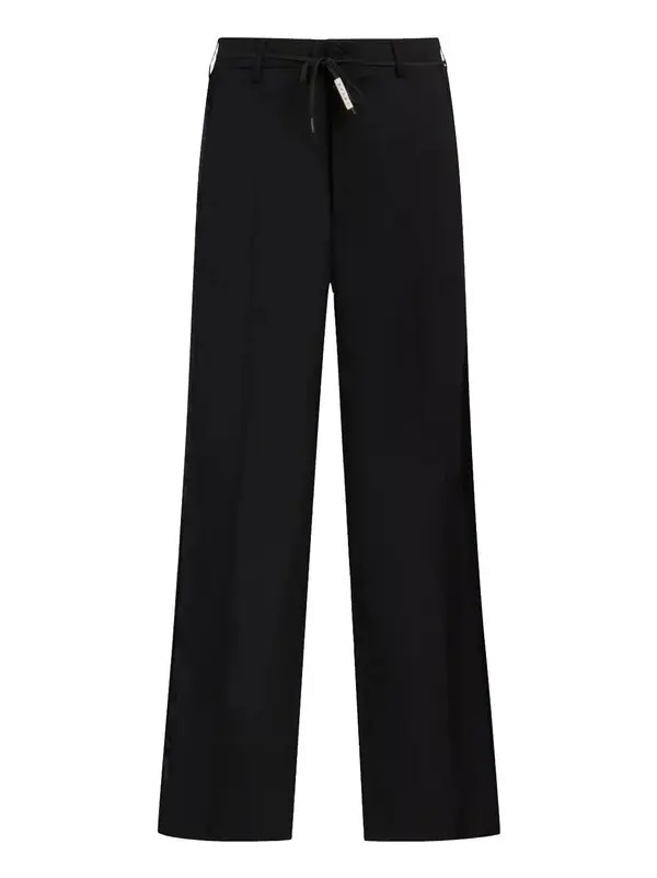 Marni Satin-stripe Trim Trousers - Black