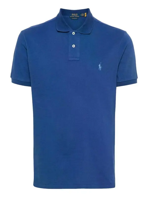 Polo Ralph Lauren Cotton Piqué Polo Shirt With Embroidered Pony - Blue