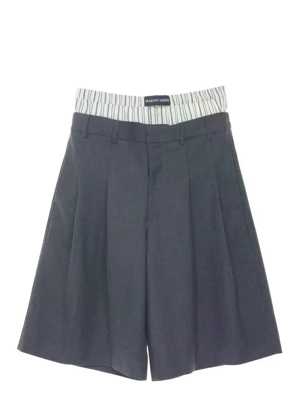 MARINE SERRE Regenerated Tailored Shorts - Grey