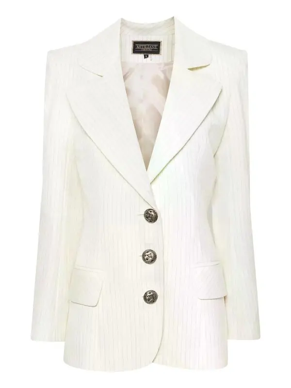 MITILIANE COUTURE Pinstriped Twill Weave Blazer - Neutrals