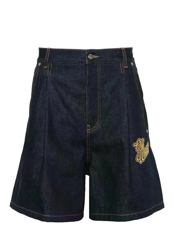 Off-White 90s Logo Denim Shorts - Blue