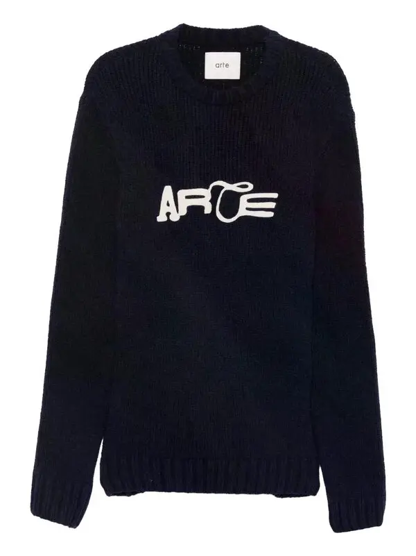 ARTE ANTWERP Logo-embroidered Sweater - Blue