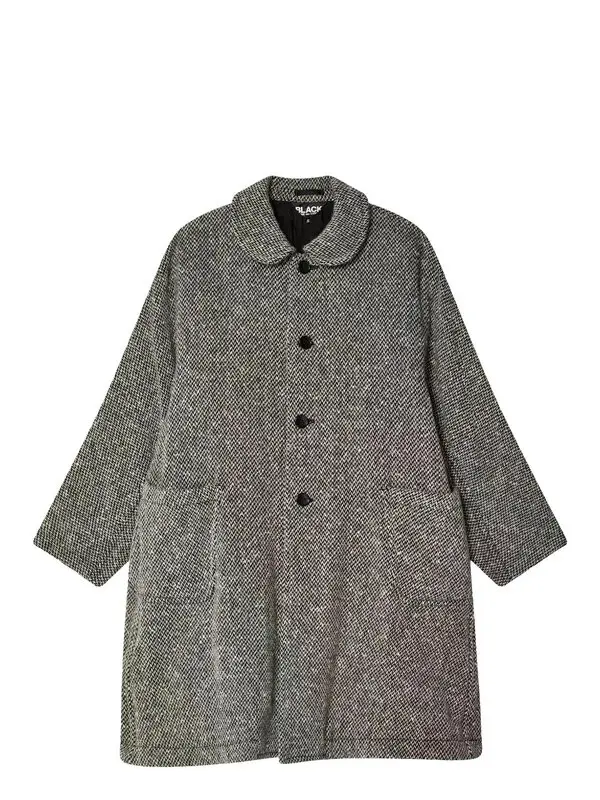 Comme Des Garçons Herringbone Single-breasted Coat - Black