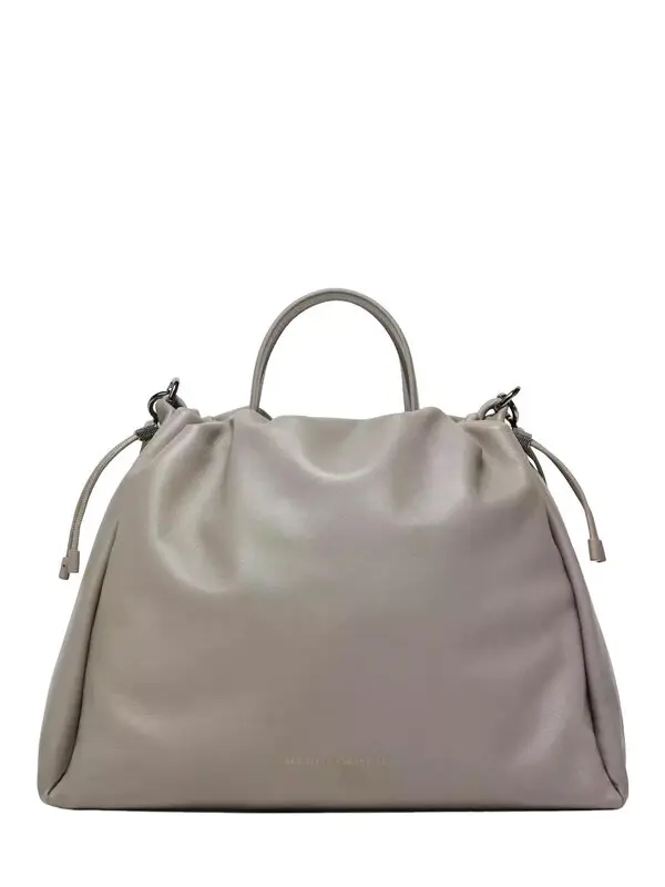 Brunello Cucinelli Mellow Leather Tote Bag - Grey