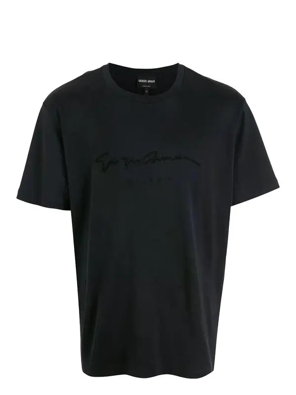 Giorgio Armani Short-sleeve Crew-neck T-shirt - Blue