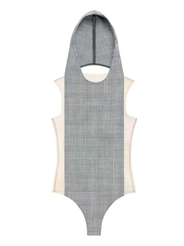 COURREGES Illusion Hooded Bodysuit - Grey