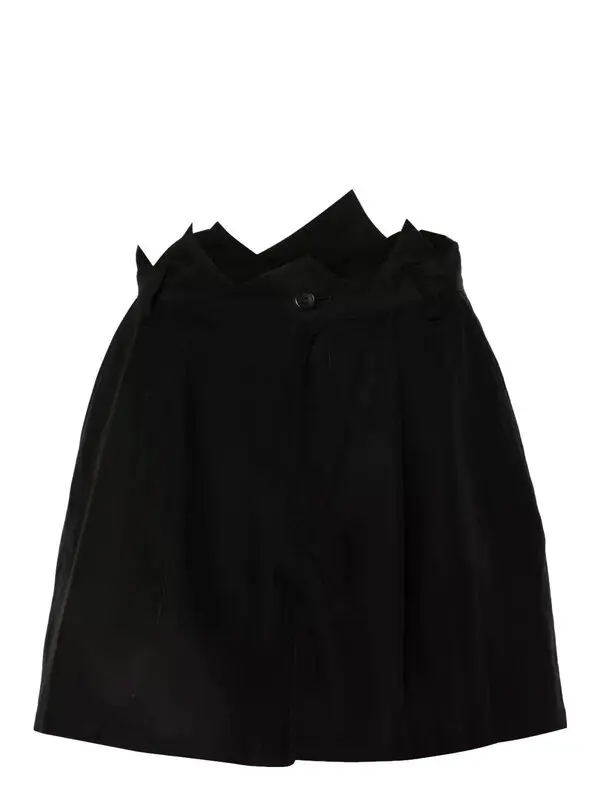 Yohji Yamamoto Asymmetric-edge Shorts - Black