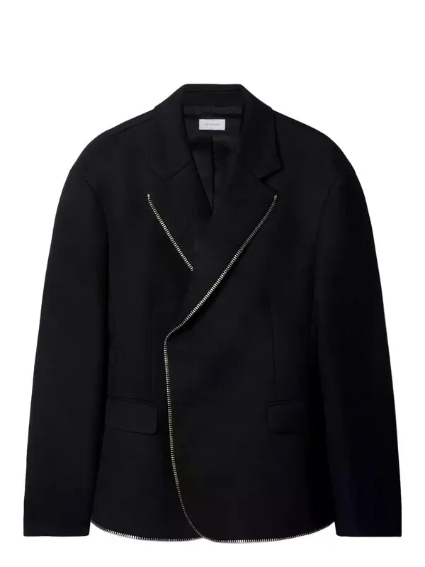 Off-White Zip-trim Virgin Wool Blazer - Black