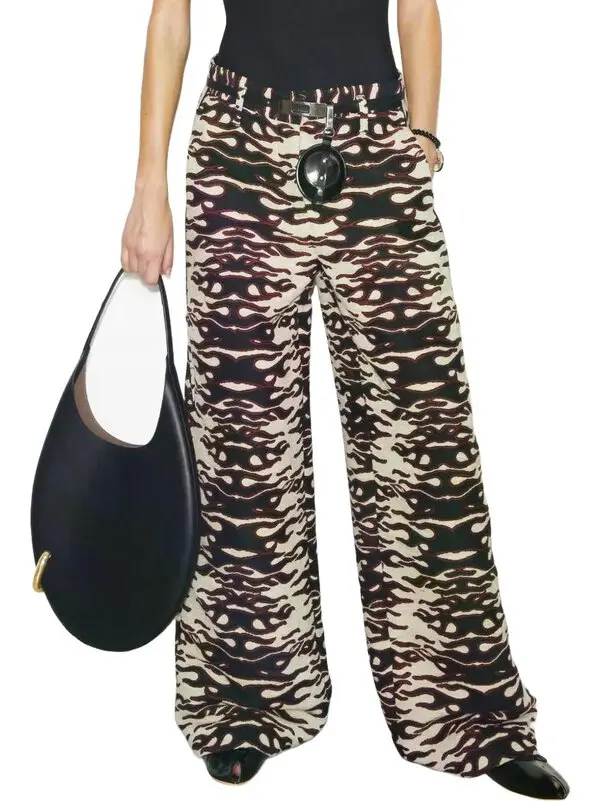 Tory Burch Patterned Jacquard Trousers - Black
