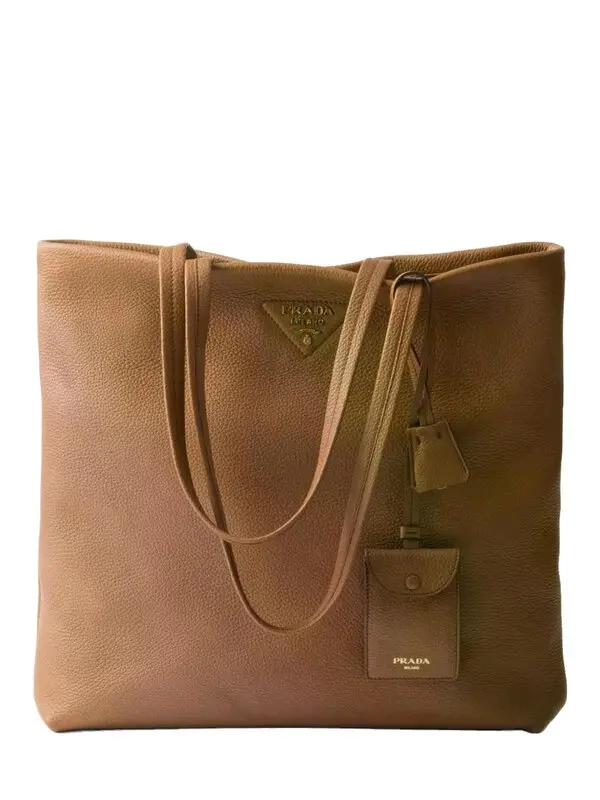 Prada Leather Tote Bag - Brown