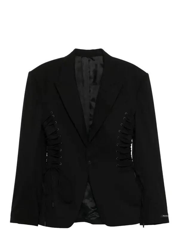 MUGLER Laced-up Blazer - Black