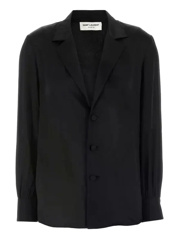 Saint Laurent Silk Satin Shirt - Black