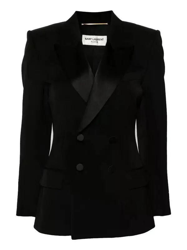 Saint Laurent Peak-lapel Double-breasted Blazer - Black