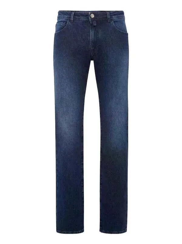 BILLIONAIRE Logo-appliqué Straight-leg Jeans - Blue