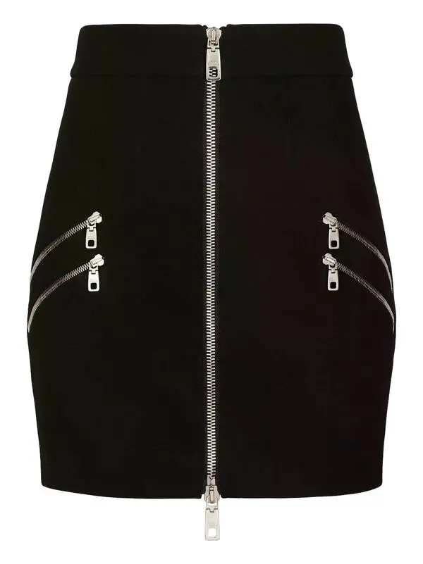 Dolce & Gabbana Zip Detail Mini Skirt - Black