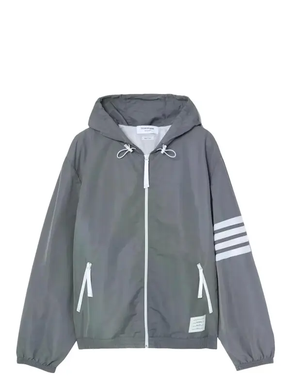 Thom Browne 4-bar Stripe Hooded Jacket - Grey