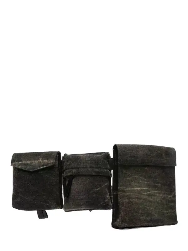 Attico Logo-buckle Denim Belt Bag - Grey