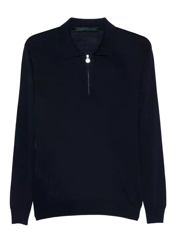 Kiton Fine-knit Polo Shirt - Blue