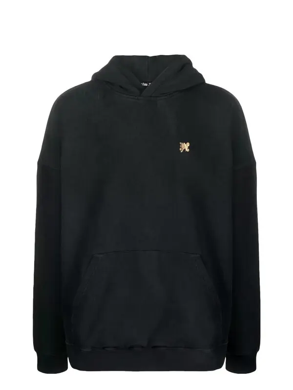 Palm Angels Foggy Logo-print Hoodie - Black