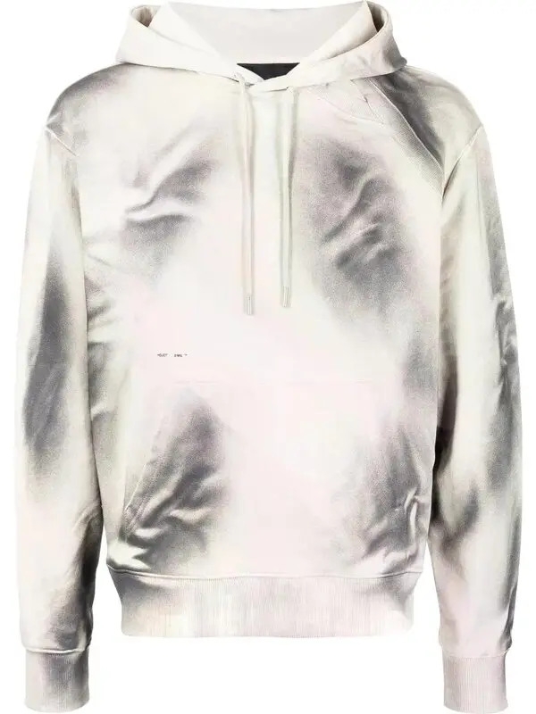 HELIOT EMIL Abstract-print Cotton Hoodie - Brown