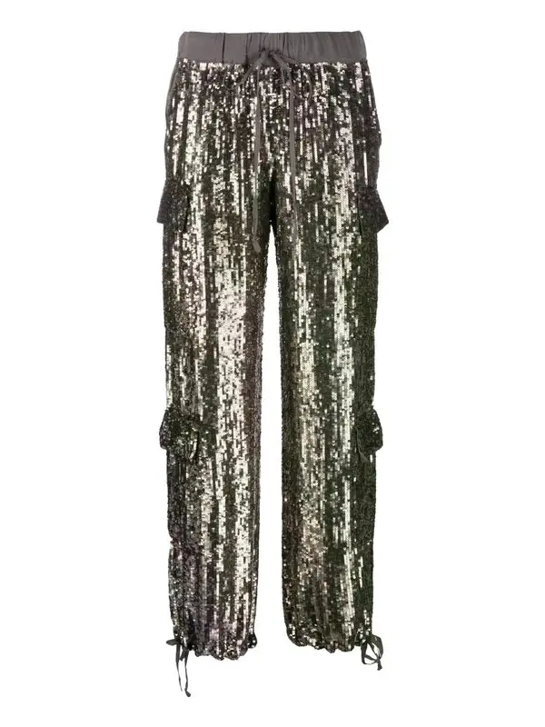 P.a.r.o.s.h Gamma Sequin-embellished Trousers - Grey