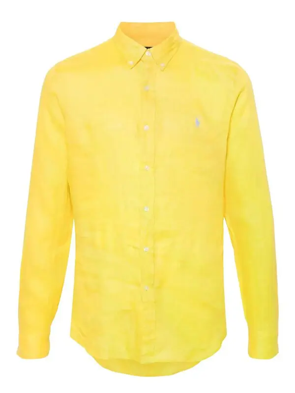 Polo Ralph Lauren Polo Pony-embroidered Linen Shirt - Yellow