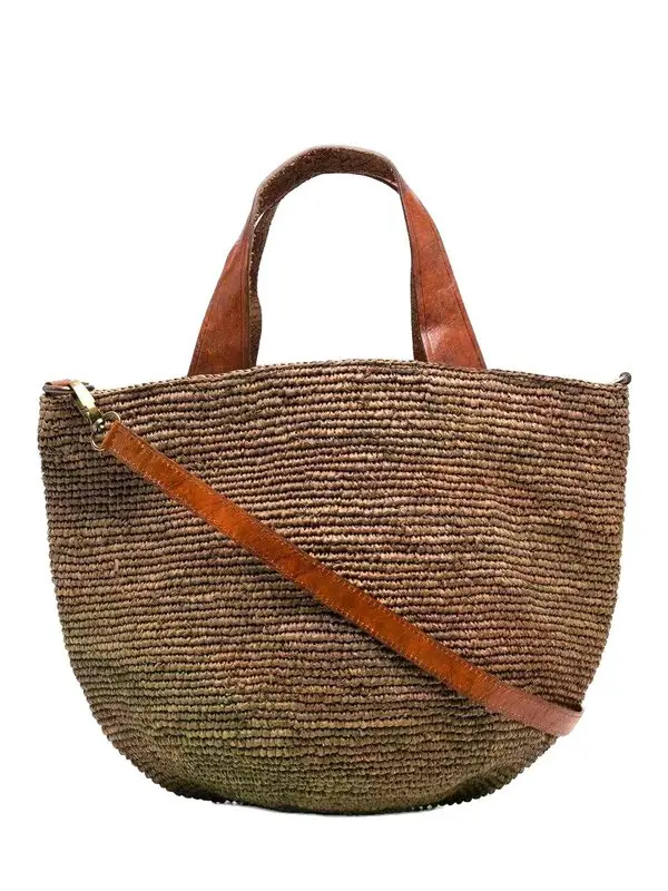 IBELIV Mirozy Crocheted Raffia Tote Bag - Brown