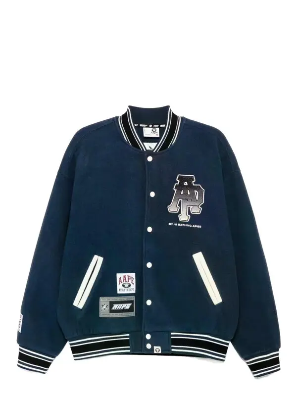 AAPE BY *A BATHING APE Logo Varsity Jacket - Blue